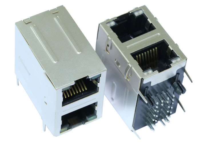 ARJM21A1-A12-AB-EW2 डबल स्टैक्ड RJ45 MagJacks 2 x 1 इंटीग्रेटेड ...